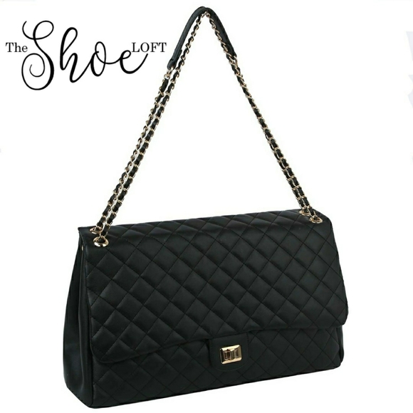 Calin Collection | Bags | Quilted Large Flap Bag Carry On Trolly Set ...